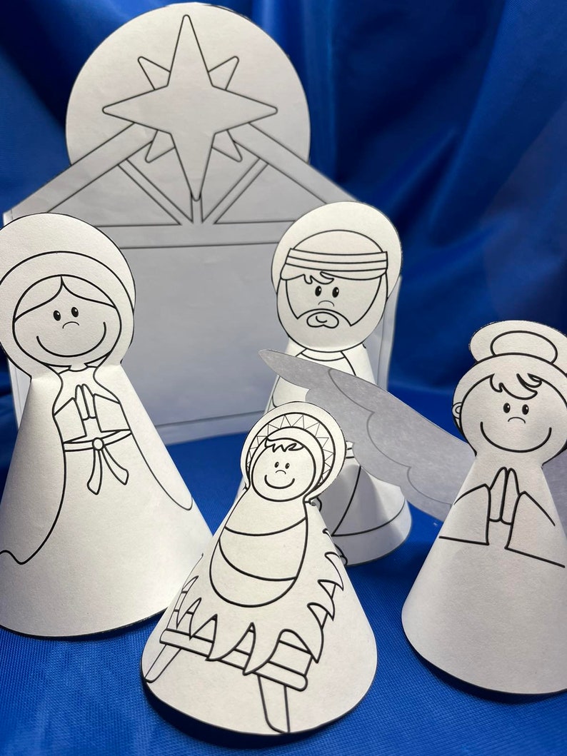 Christmas Nativity Printable Paper Dolls, Nativity Scene, Coloring ...