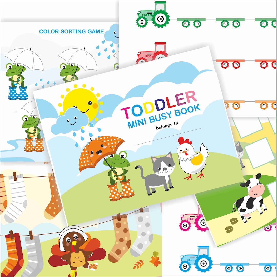 Toddler Busy Book Printable, Preschool Learning Binder, Preschool ...