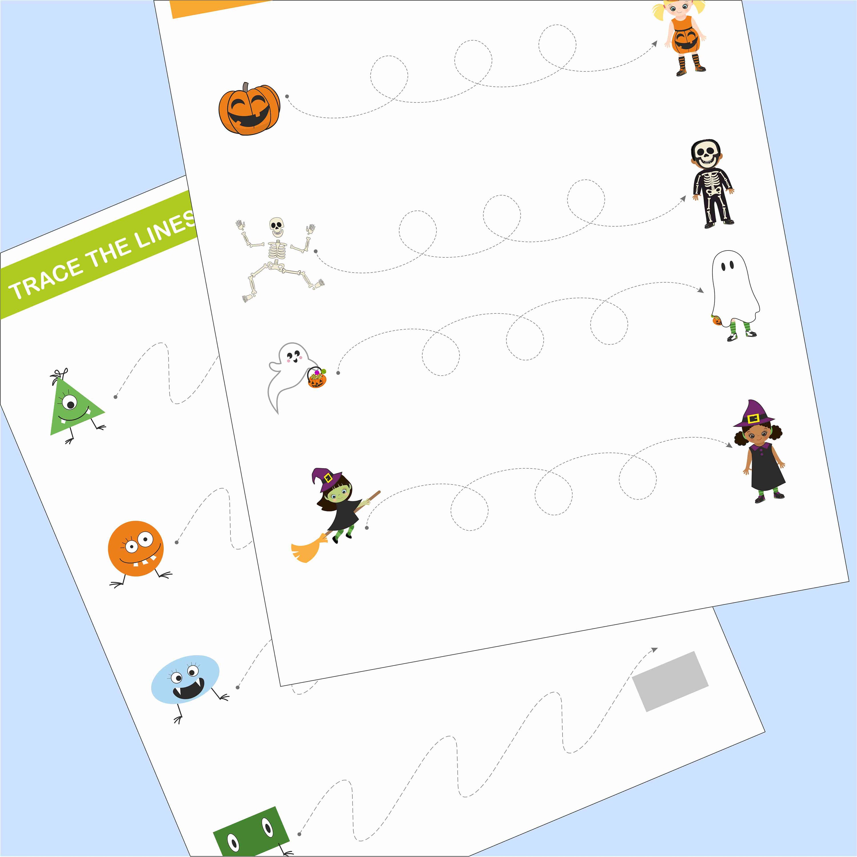 Halloween Tracing Worksheets PRE-WRITING PRACTICE Tracing Activities ...