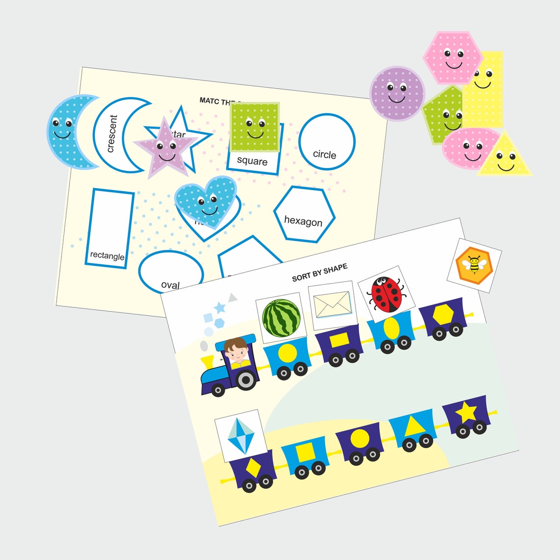 Shapes Busy Book Printable. Toddler Busy Book. Homeschool Learning ...