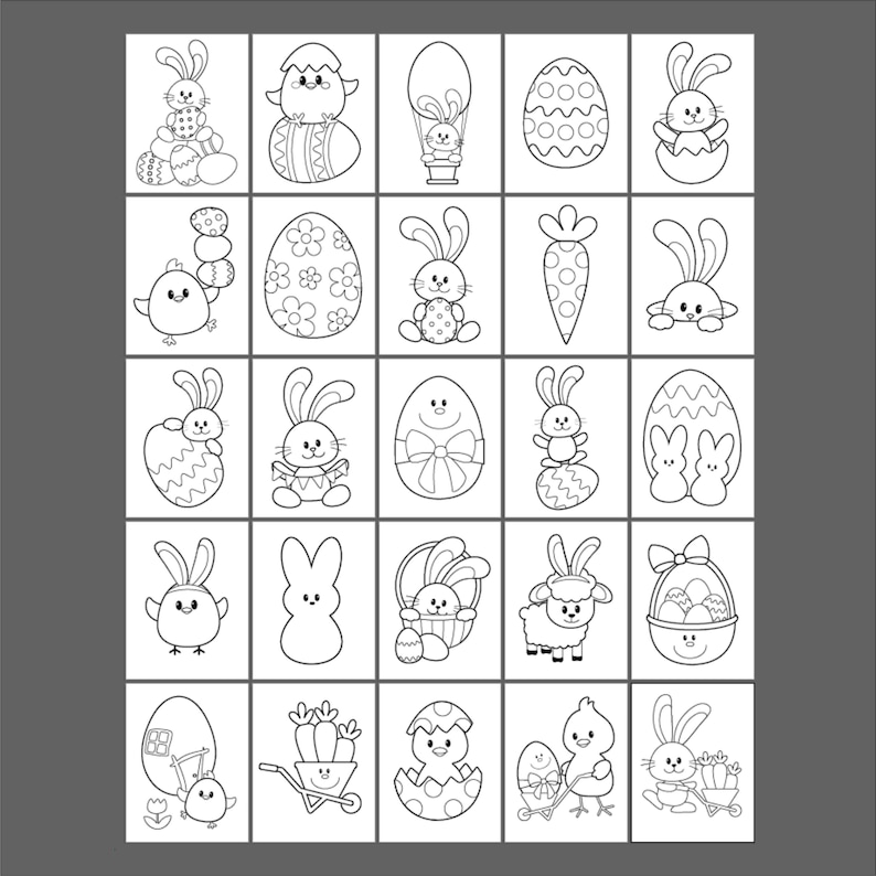 Easter Coloring Book, Easter Easy Coloring Pages, Easter Printable ...