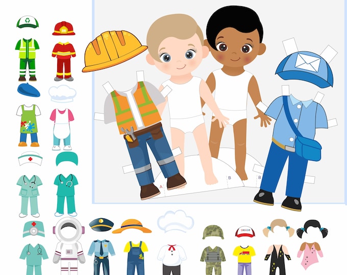 Community Helpers Paper Dolls: Black History Coloring Pages (PDF ...
