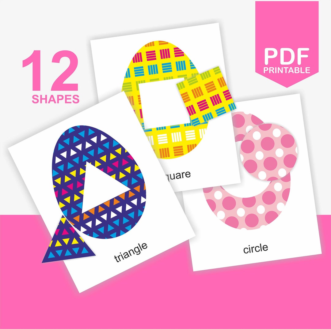 Easter Shapes Montessori Flashcards, Pattern Match Activity, Toddler ...
