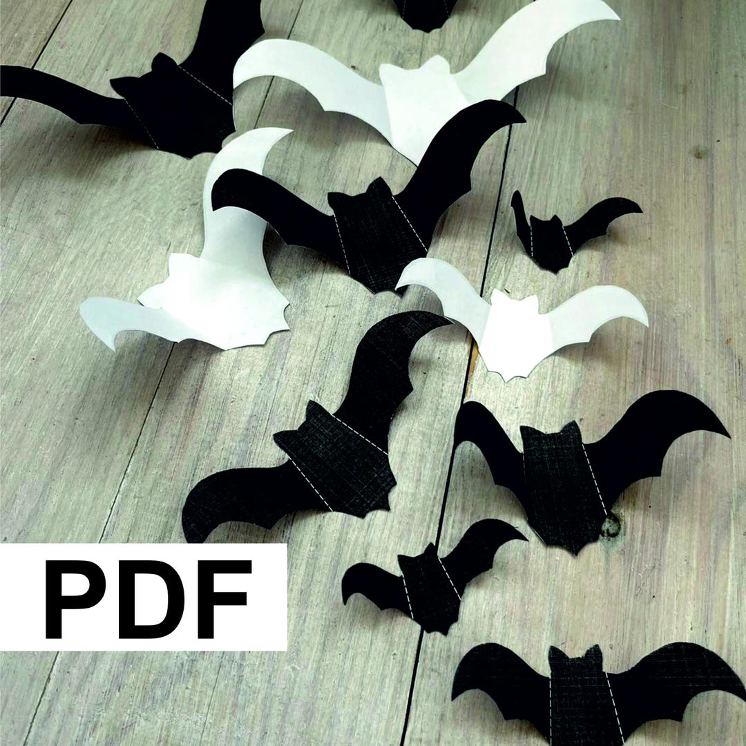 Halloween Paper Bat Craft, Printable Coloring Page (PDF Download) - Etsy