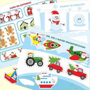 Christmas Toddler Busy Book Printable Learning Binder Christmas ...
