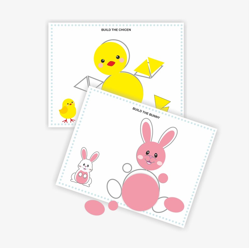 Shape Match Worksheet, Scissor Skills, Cutting Practice, BUILD A BUNNY ...
