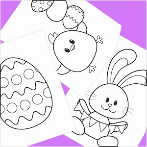 Easter Coloring Book, Easter Easy Coloring Pages, Easter Printable ...