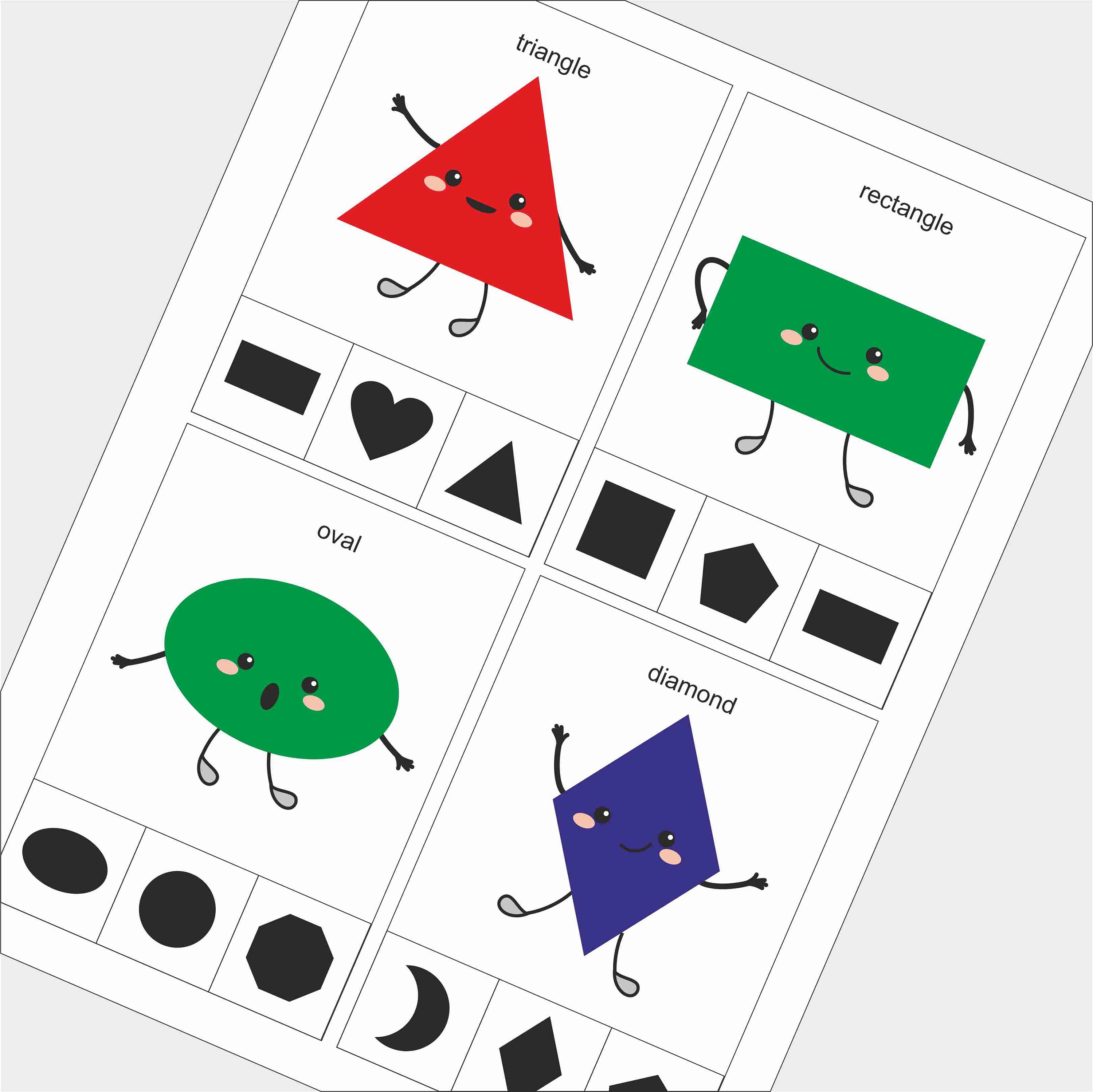 Shape Clip Cards Funny Face Shapes Busy Bag Printables - Etsy Canada