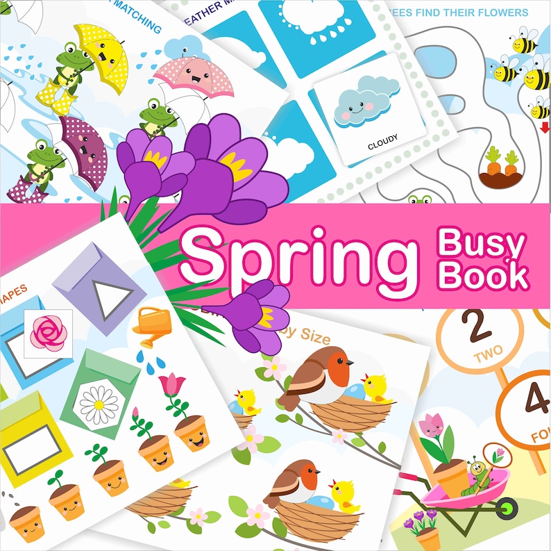 Spring Busy Book Preschool Learning Binder Preschool Activity | Etsy