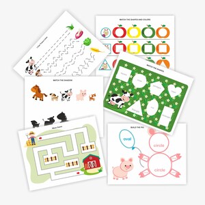 Farm Animals Toddler Busy Book Printable. Learning Binder, Homeschool ...