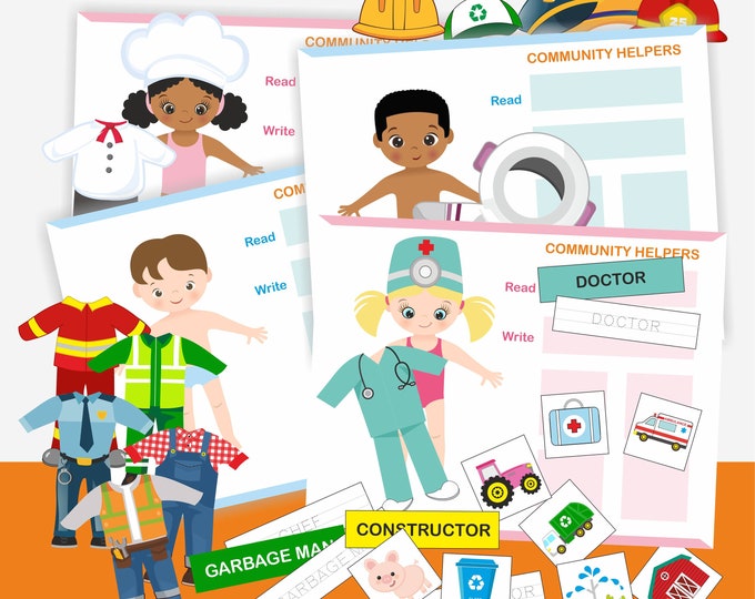 Community Helpers, Occupation Printable, Matching Game, Preschool ...