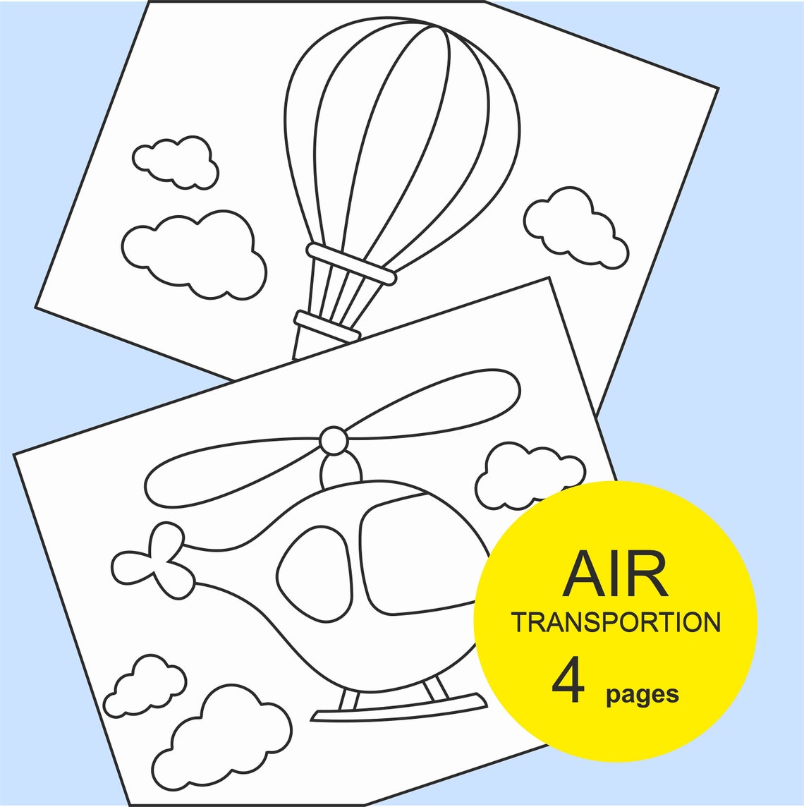 Vehicle Coloring Pages for Kids Toddlers Preschoolers Land - Etsy