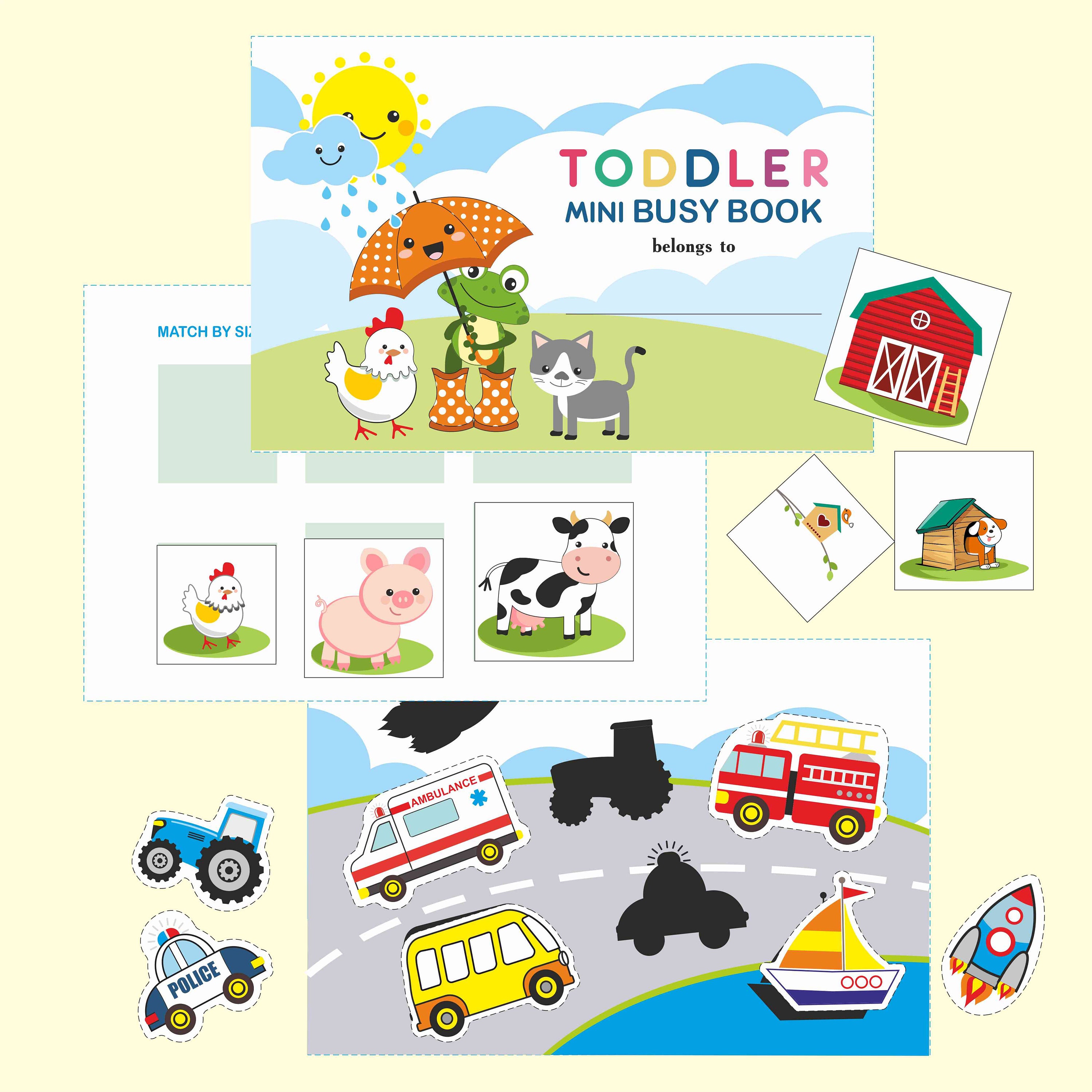 Toddler Mini Busy Book Printable Preschool Learning Binder, Travel Size ...