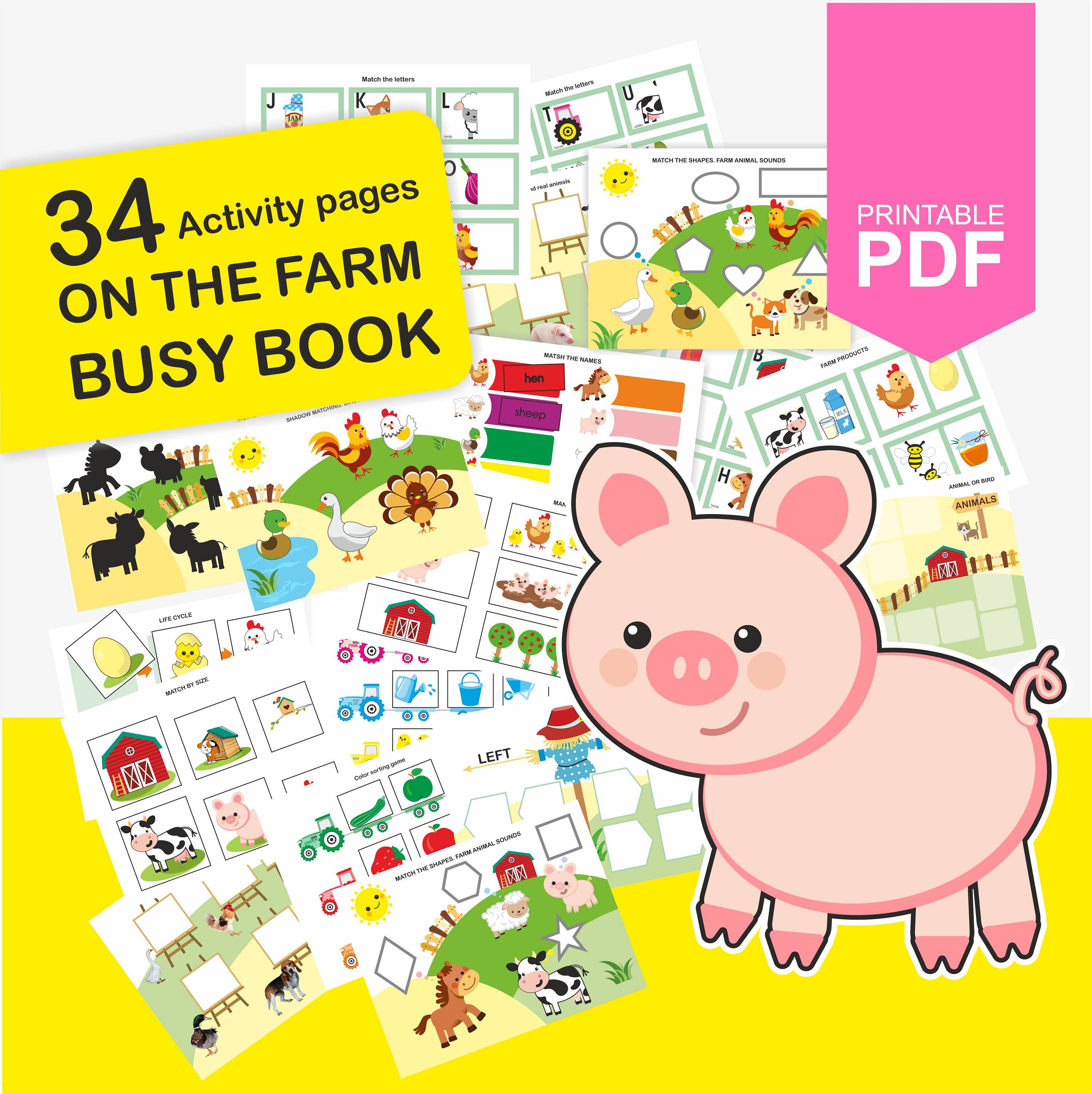 Farm Animals Toddler Busy Book Printable. Learning Binder - Etsy