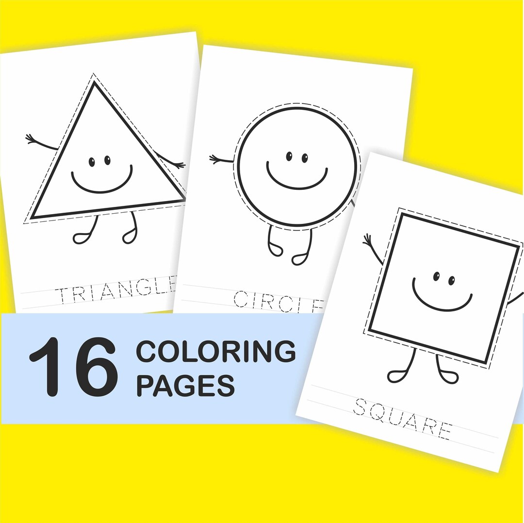 Shapes Tracing & Coloring Pages: Kids Learning Worksheets (PDF Download ...