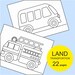 Vehicle Coloring Pages for Kids, Toddlers, Preschoolers, Land Air Water ...