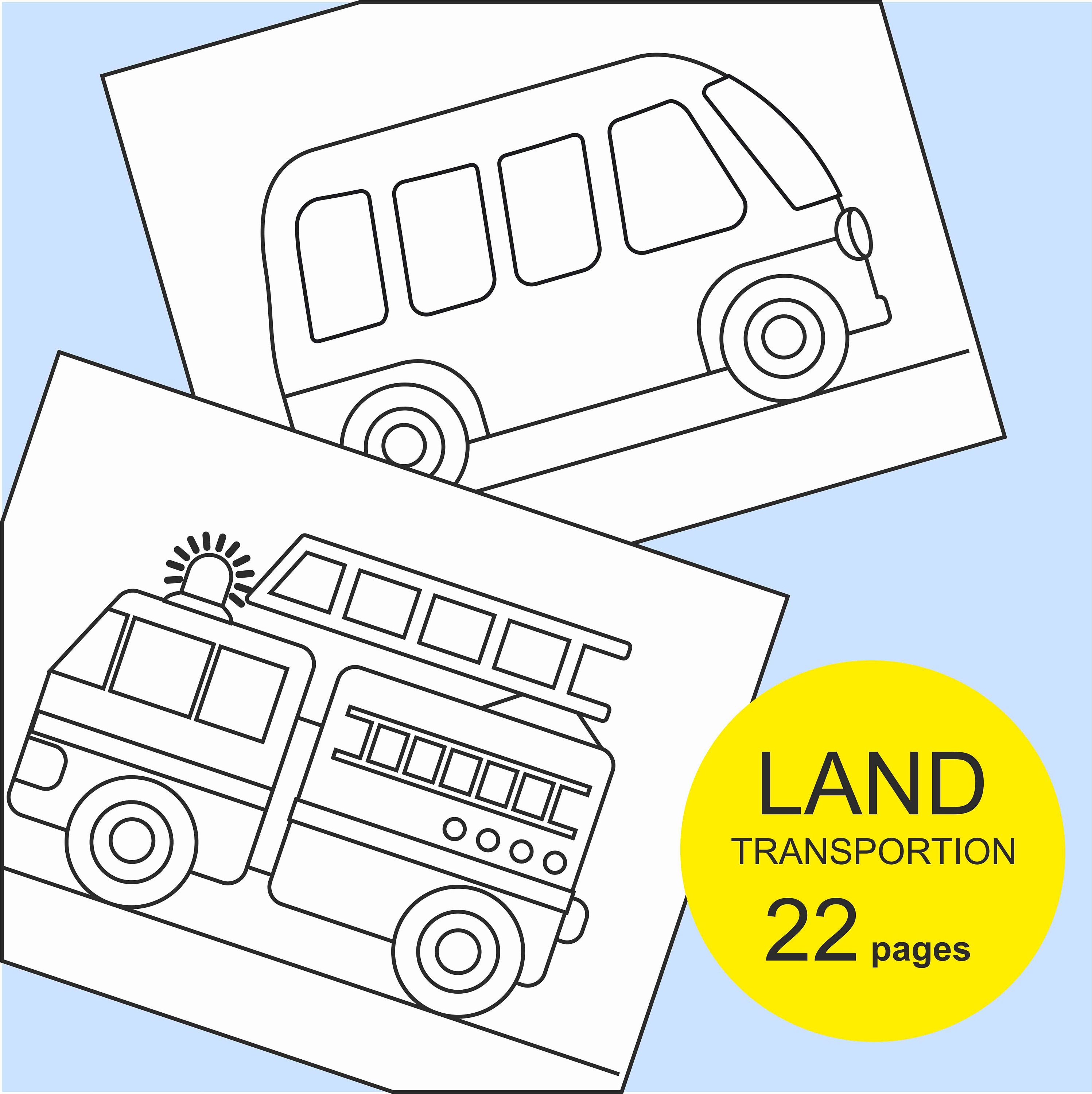 Land Transportation Coloring Pages