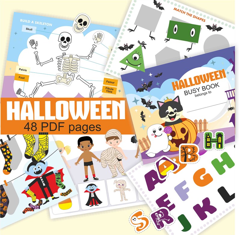 Halloween Busy Book Printable Toddler Binder Toddler Learning - Etsy