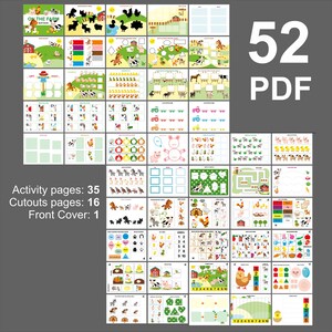 Farm Animals Toddler Busy Book Printable. Learning Binder, Homeschool ...