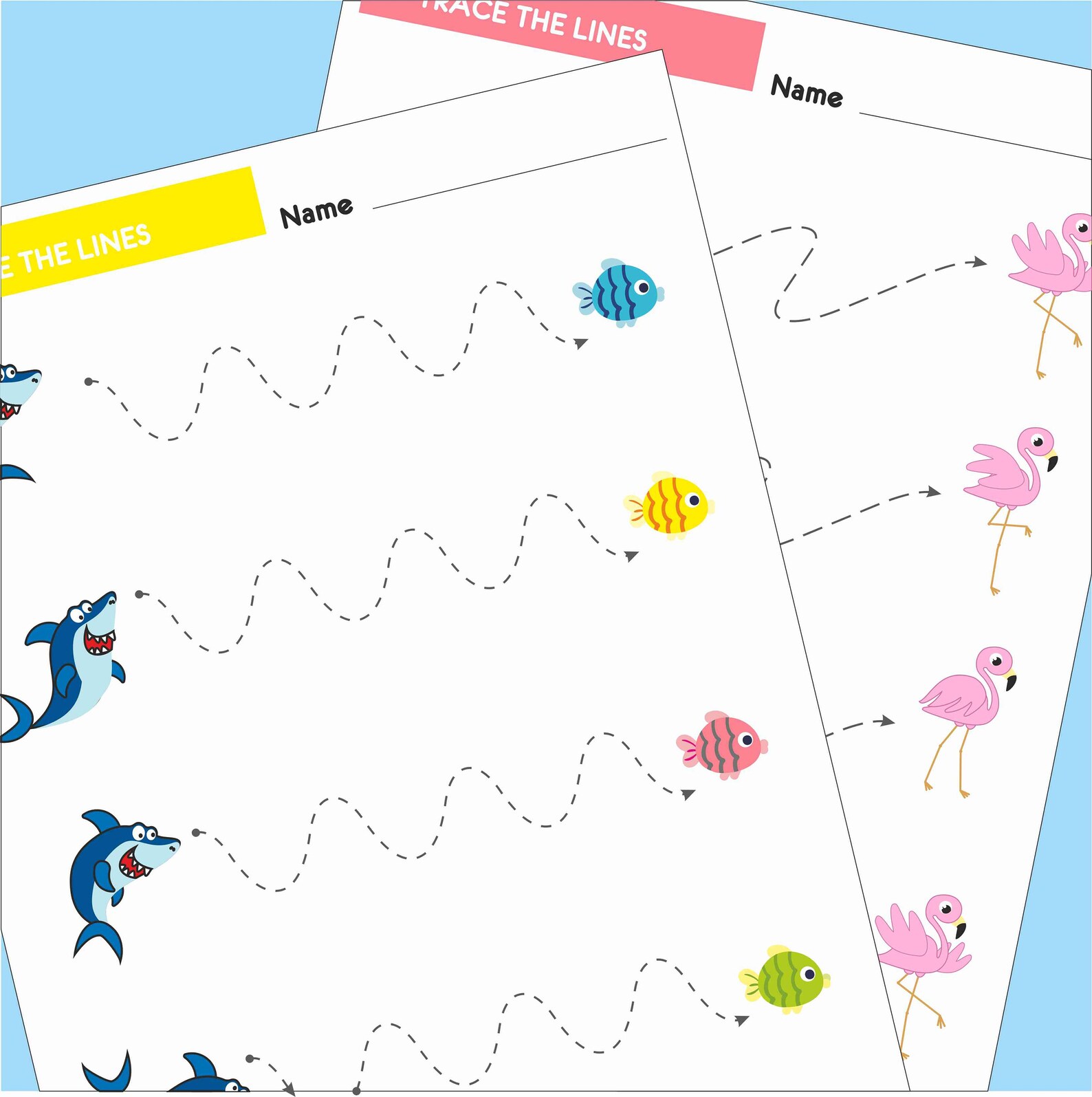 Summer Tracing Lines Worksheets for Toddlers | Preschool Writing ...