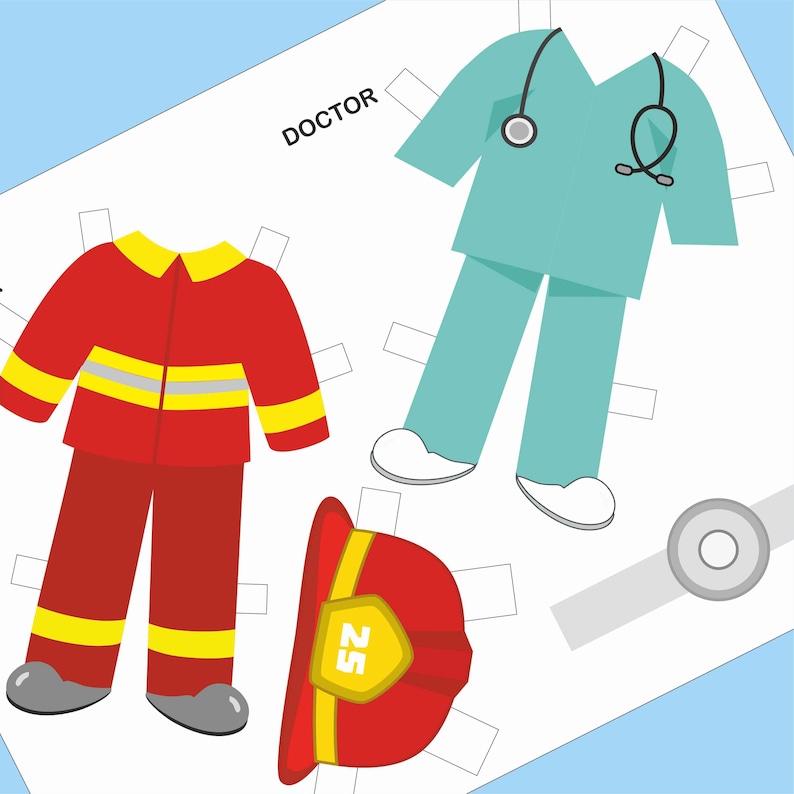 Community Helpers Dress up Preschool Printable Paper Dolls COLORING ...