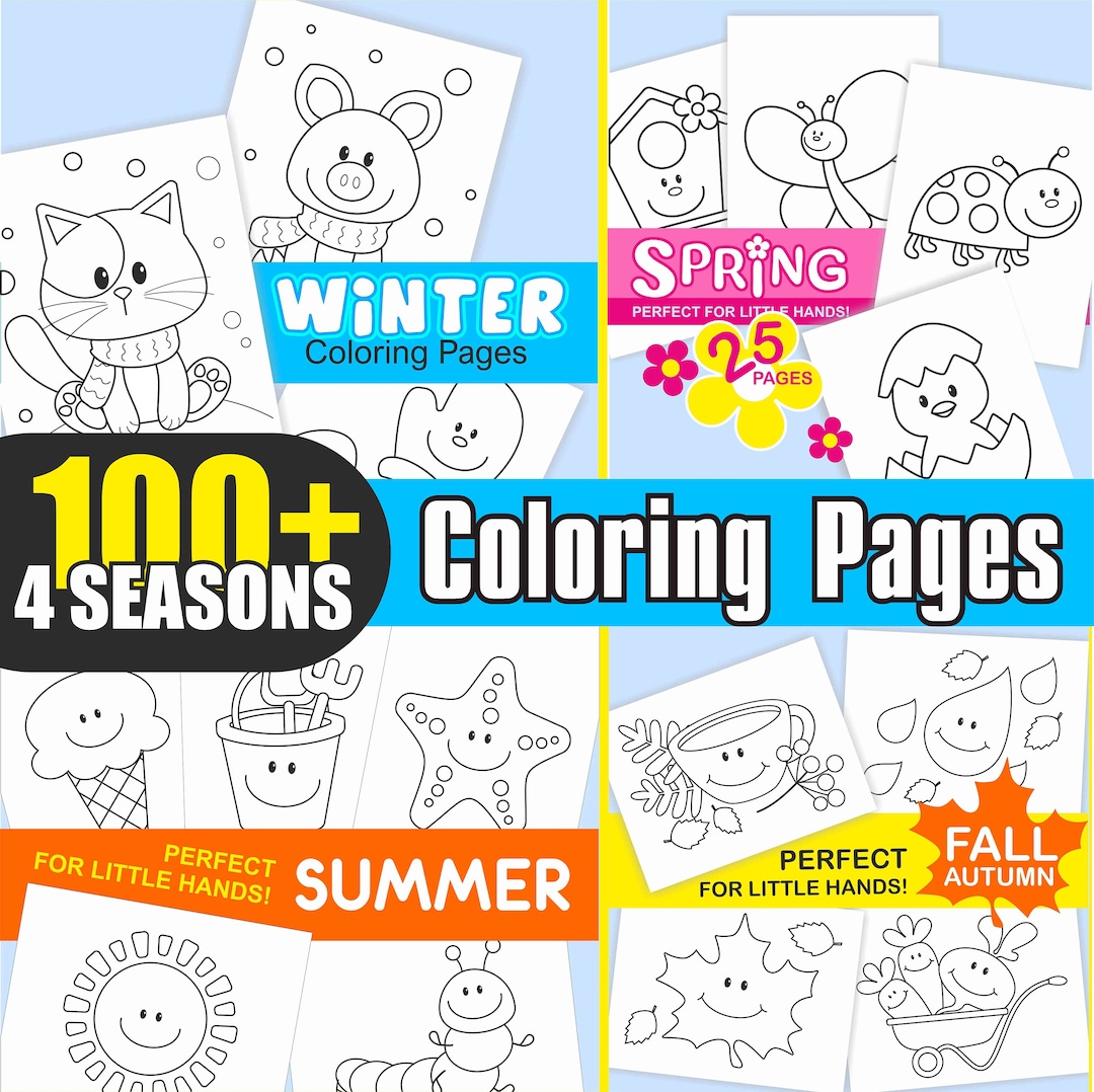 Printable 4 SEASONS Coloring Pages for Kids, Toddlers, Preschoolers ...