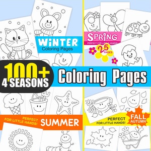 Printable 4 SEASONS Coloring Pages for Kids, Toddlers, Preschoolers ...