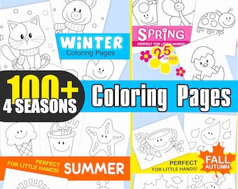 4 Seasons Coloring Pages for Kids – Spring, Summer, Autumn & Winter ...