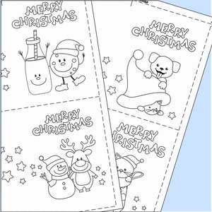 Coloring Christmas Cards PRINTABLE, Christmas Kids Coloring Book ...