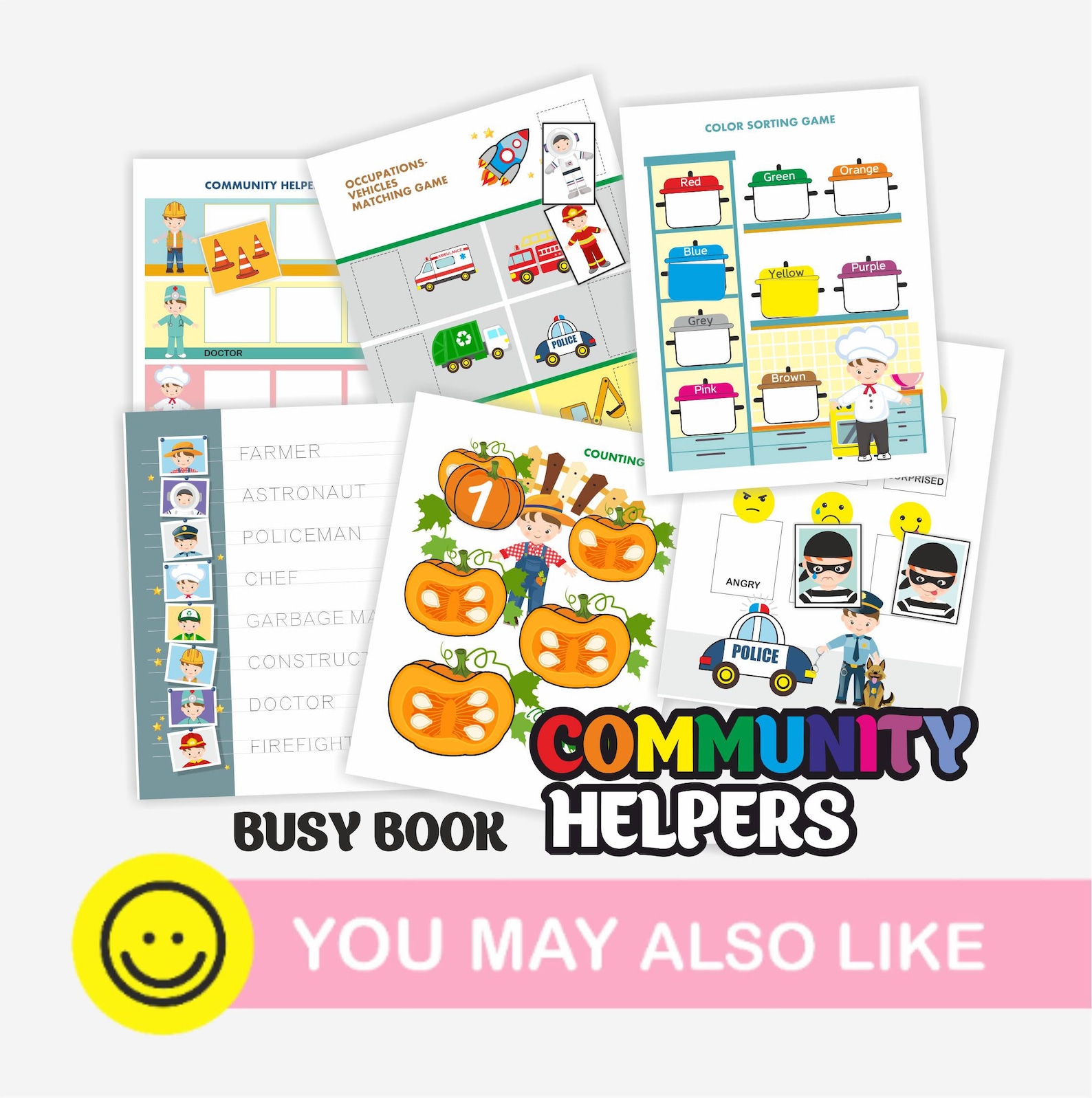 Community Helpers, Occupation Printable, Paper Dolls, COLORING PAGES ...