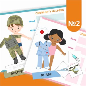 Community Helpers Matching Activity, Occupation Printable Busy Book ...
