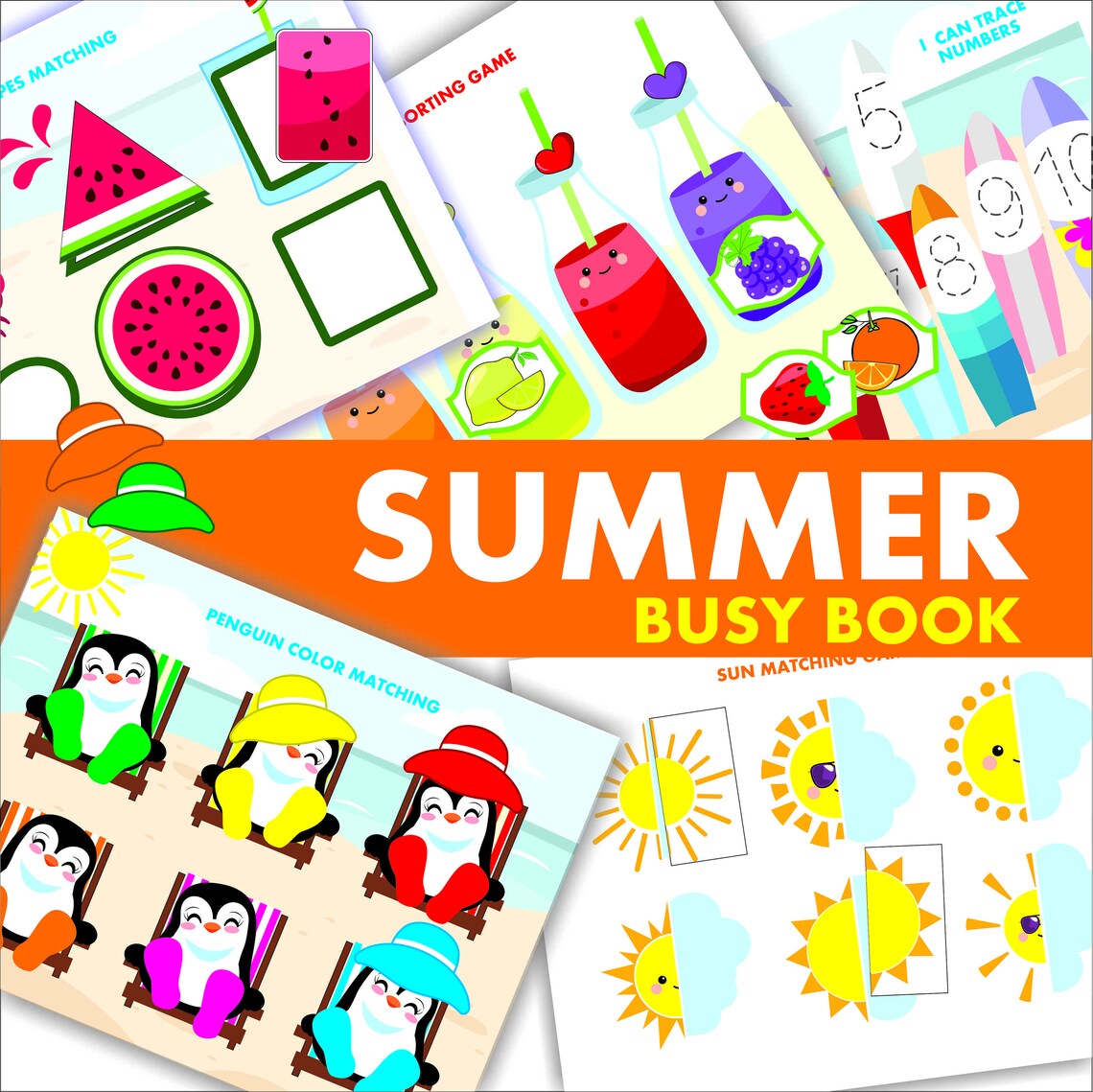 Summer Busy Book. Printable Preschool Activity Book. Preschool Activity ...