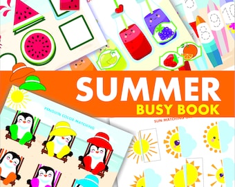 Summer Bundle Busy Book Learning Binder Preschool - Etsy