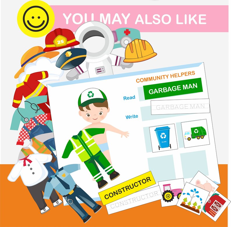 Community Helpers Paper Dolls: Occupation Coloring Pages (PDF Printable ...