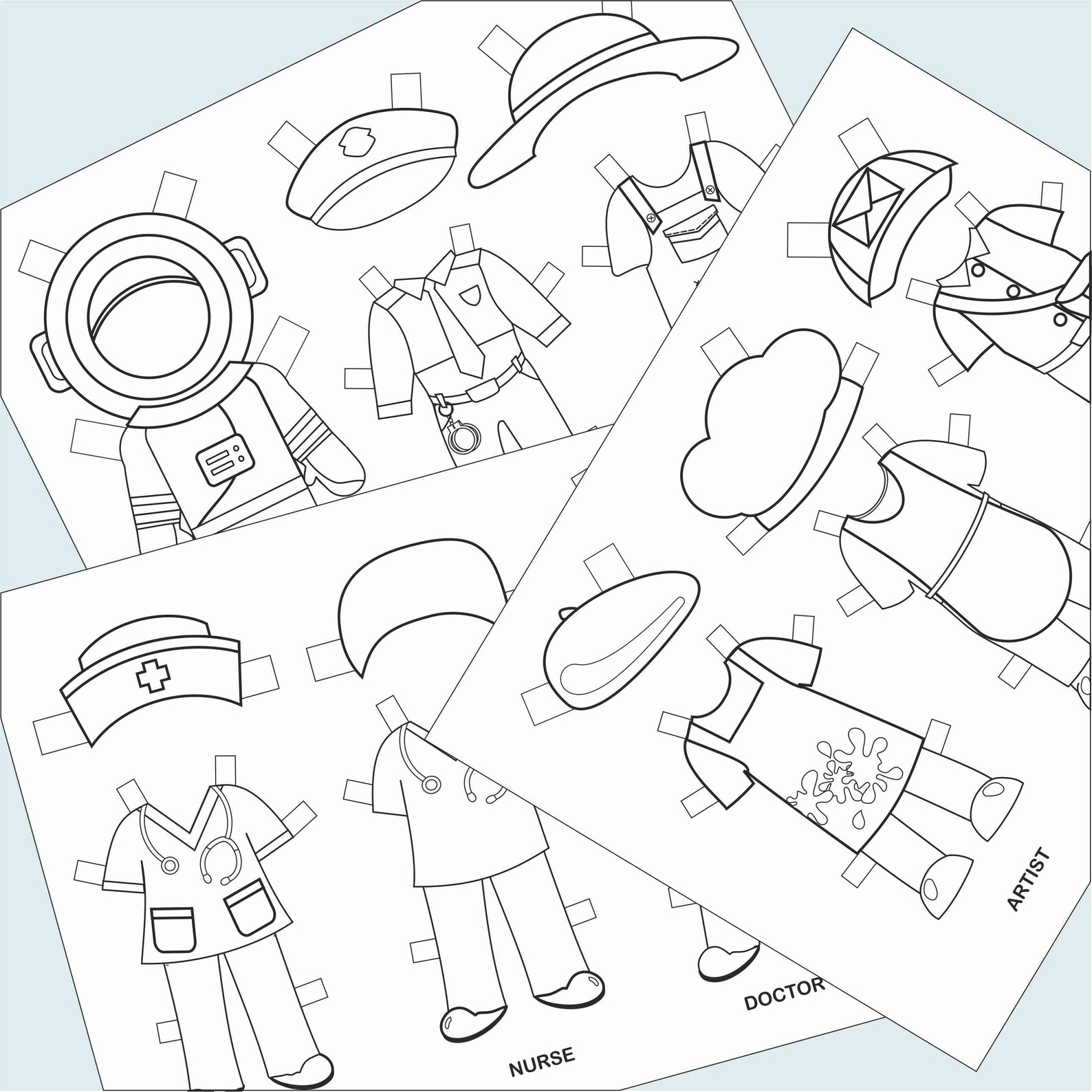 Community Helpers Coloring Pages, Community Helpers Paper Dolls ...