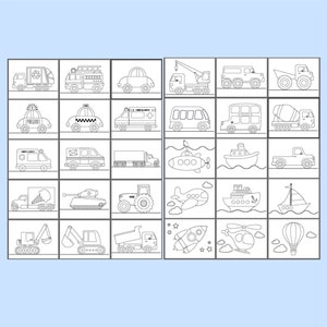 Vehicle Coloring Pages for Kids, Toddlers, Preschoolers, Land Air Water ...