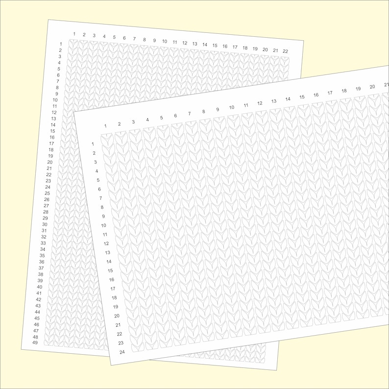 Knitting Stitch Printable Graph Paper, Knit Stitch Graph Paper Blank ...