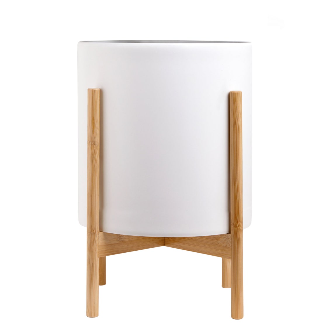 Mid Century Modern Walnut Plant Stand Indoor, Bamboo Tall Plant Stand ...