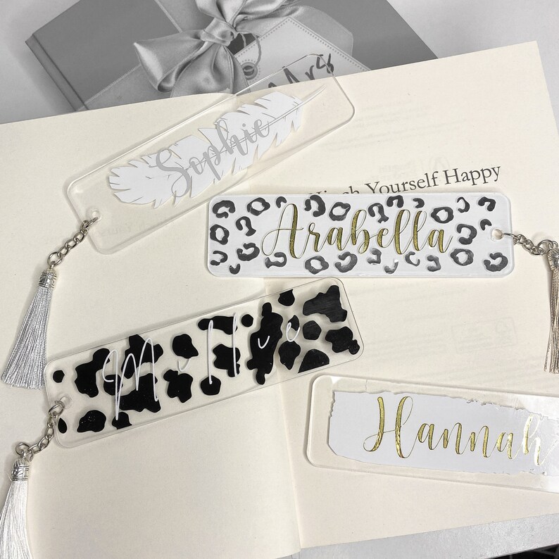 Hand Painted Personalised Bookmark | Acrylic Bookmark | Gift for Book ...