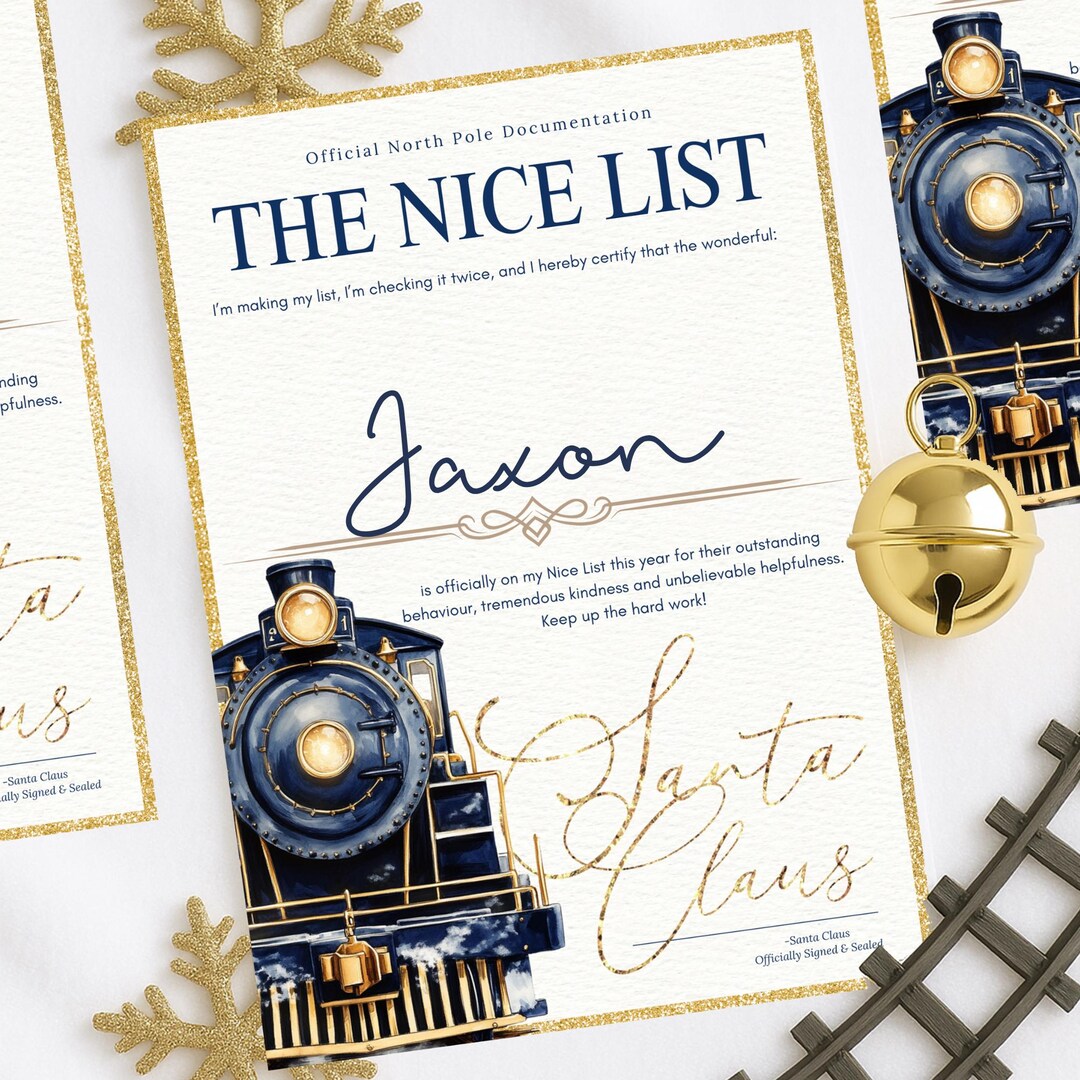 Personalised Nice List Letter From Santa | Christmas Eve Box Filler ...