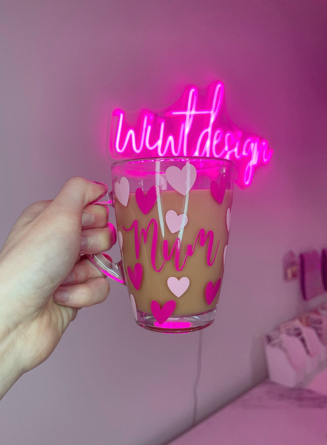 Personalized Love Glass Mug With Name | Glass Valentines Cup | Glass ...