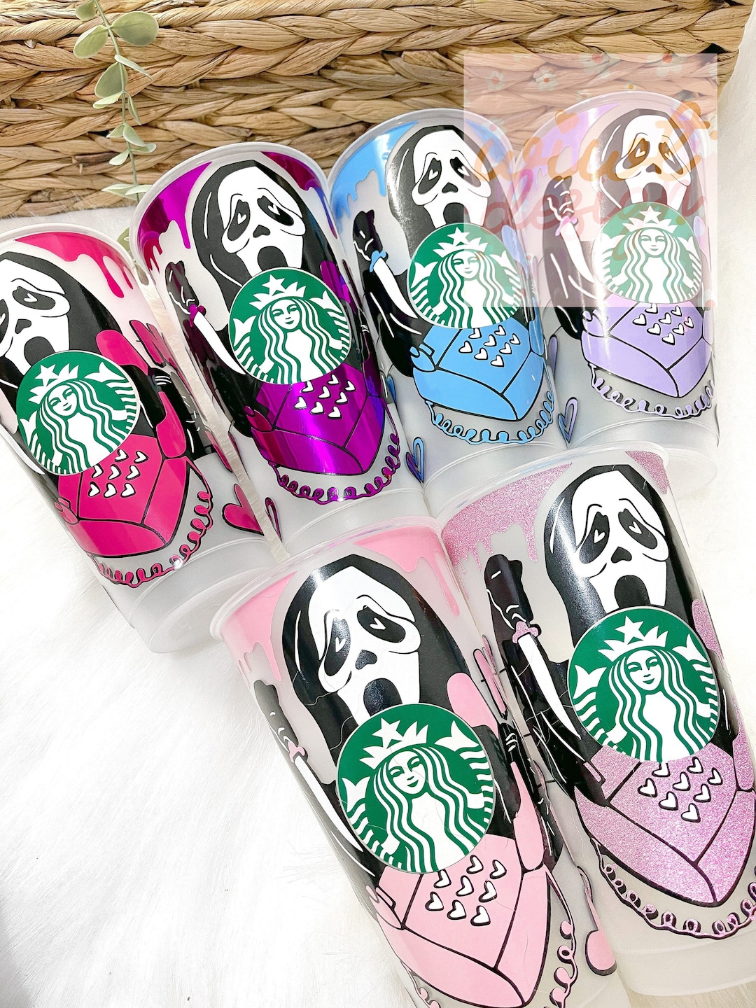 Personalised Scream Ghost Face Starbucks Cold Cup UK With Name 24oz ... Personalised Scream Ghost Face Starbucks Cold Cup UK With Name 24oz ...