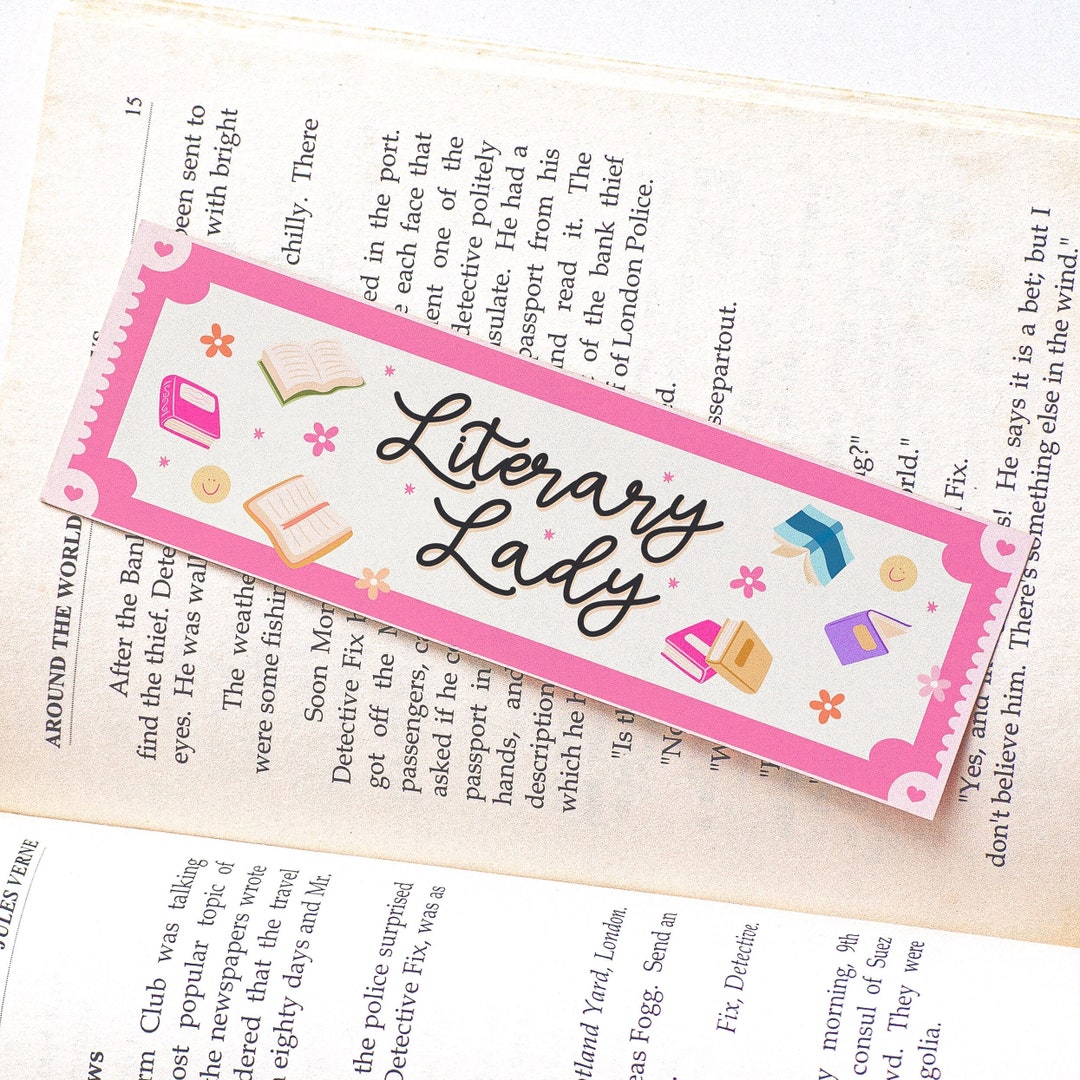 Literary Lady Bookmark | Book Ticket Bookmark | Bookish Gift | Book Club Ticket | Romance Reader ...
