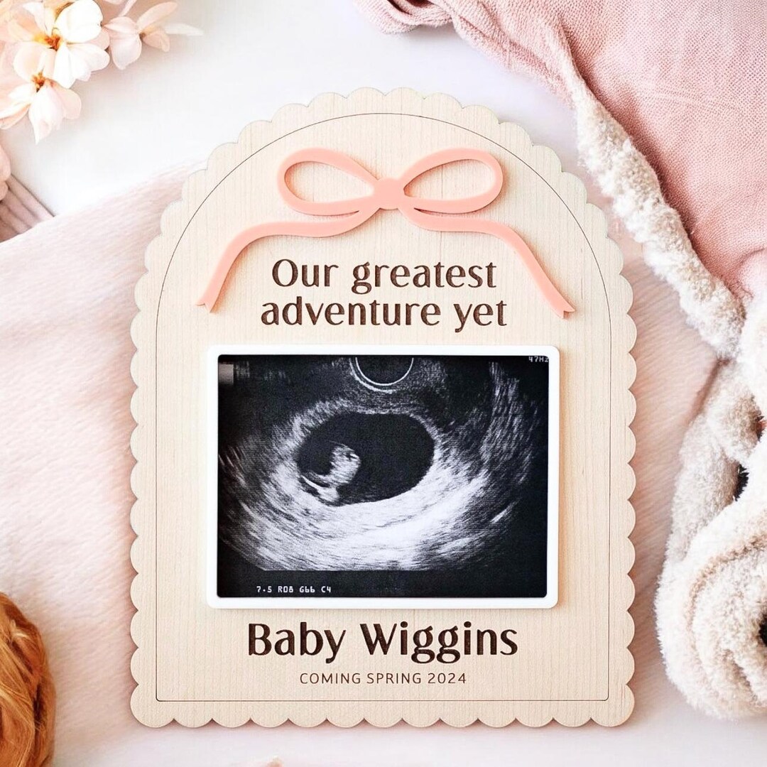 Ultrasound Frame | Pregnancy Announcement | Baby Announcement | Wooden ...