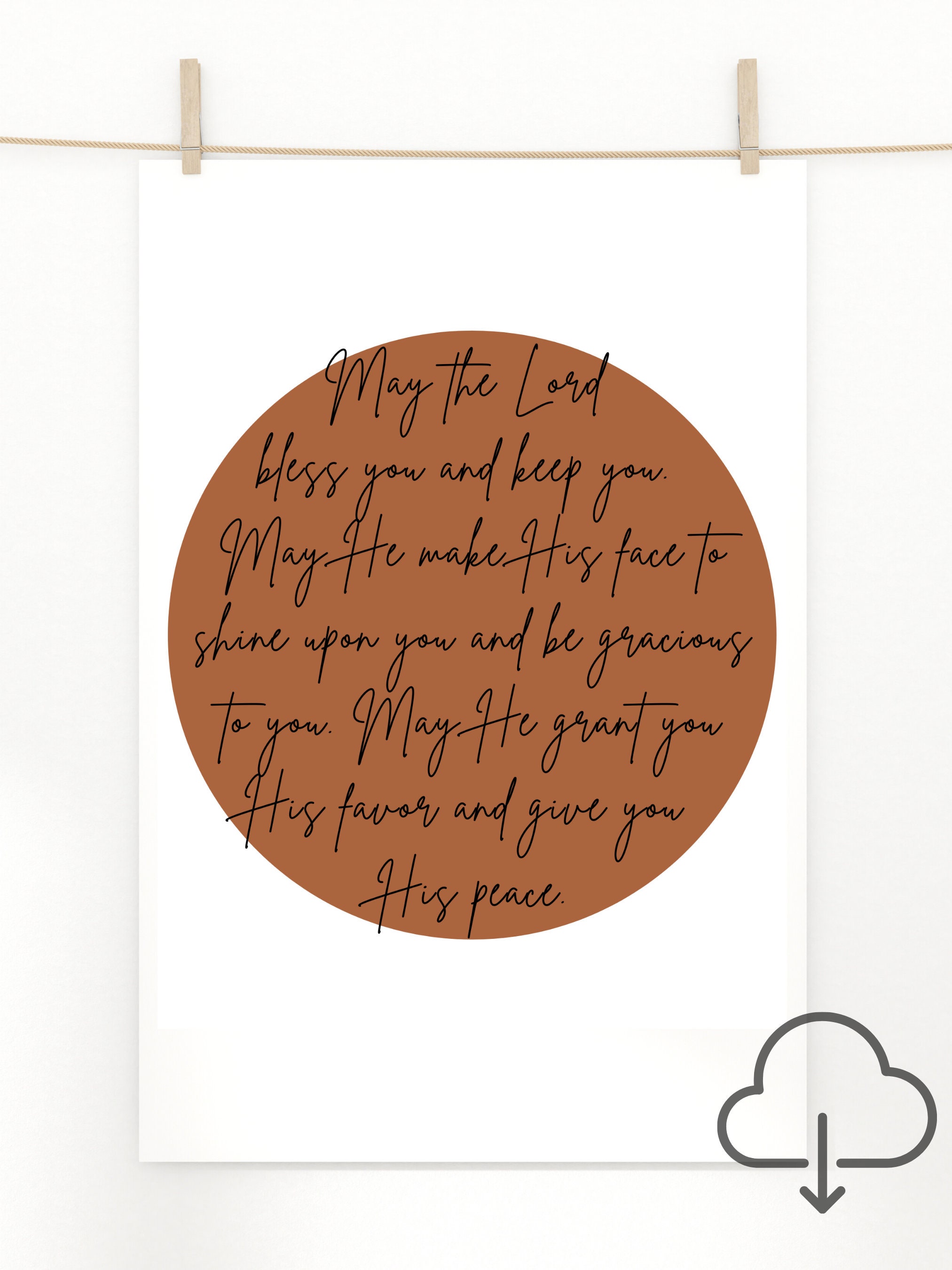 Benediction Print, Digital Download, Minimalist Art Print, Bible Verse ...
