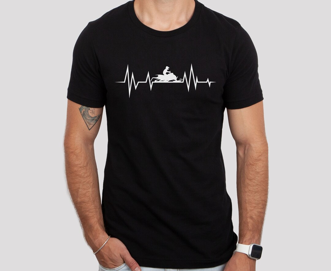 Snowmobiling Shirt ,snowmobiling Heartbeat Gift, Snowmobile Lover T ...