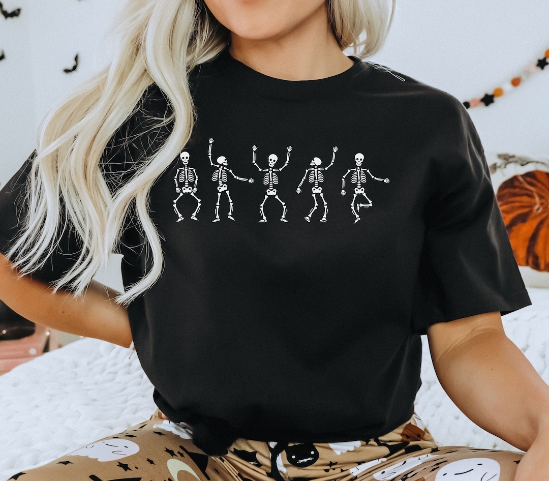 Skeleton Halloween Shirt, Retro Dancing Skeleton Halloween T-shirt ...