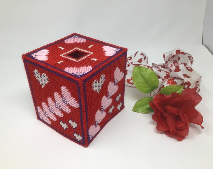 Tissue Box Topper, “ Woven Hearts” - Etsy