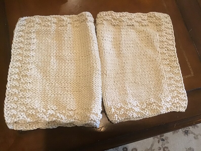White Knitted Place Mats Set of Four - Etsy