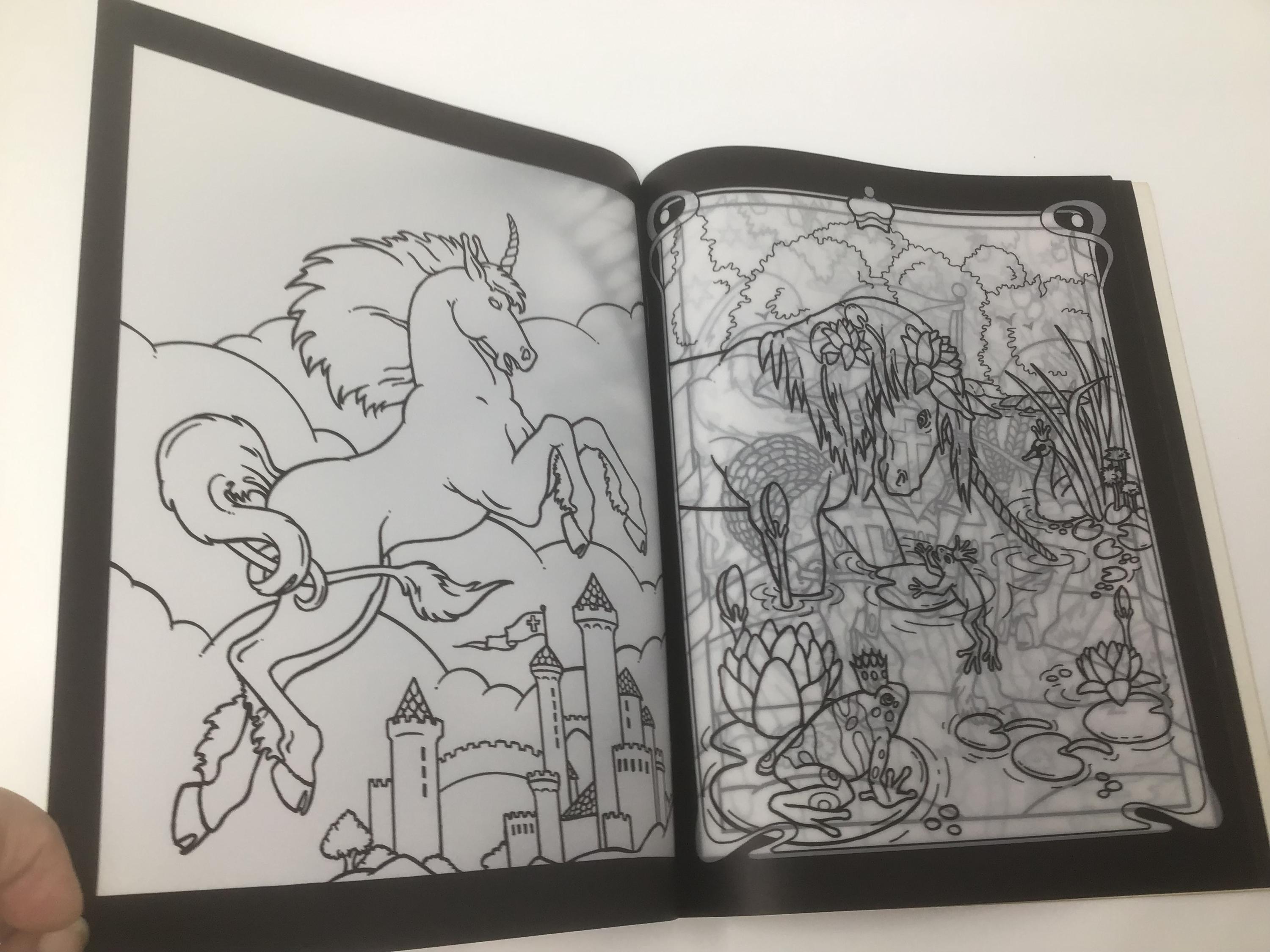 Magical Unicorns, Stained Glass Coloring Book - Etsy